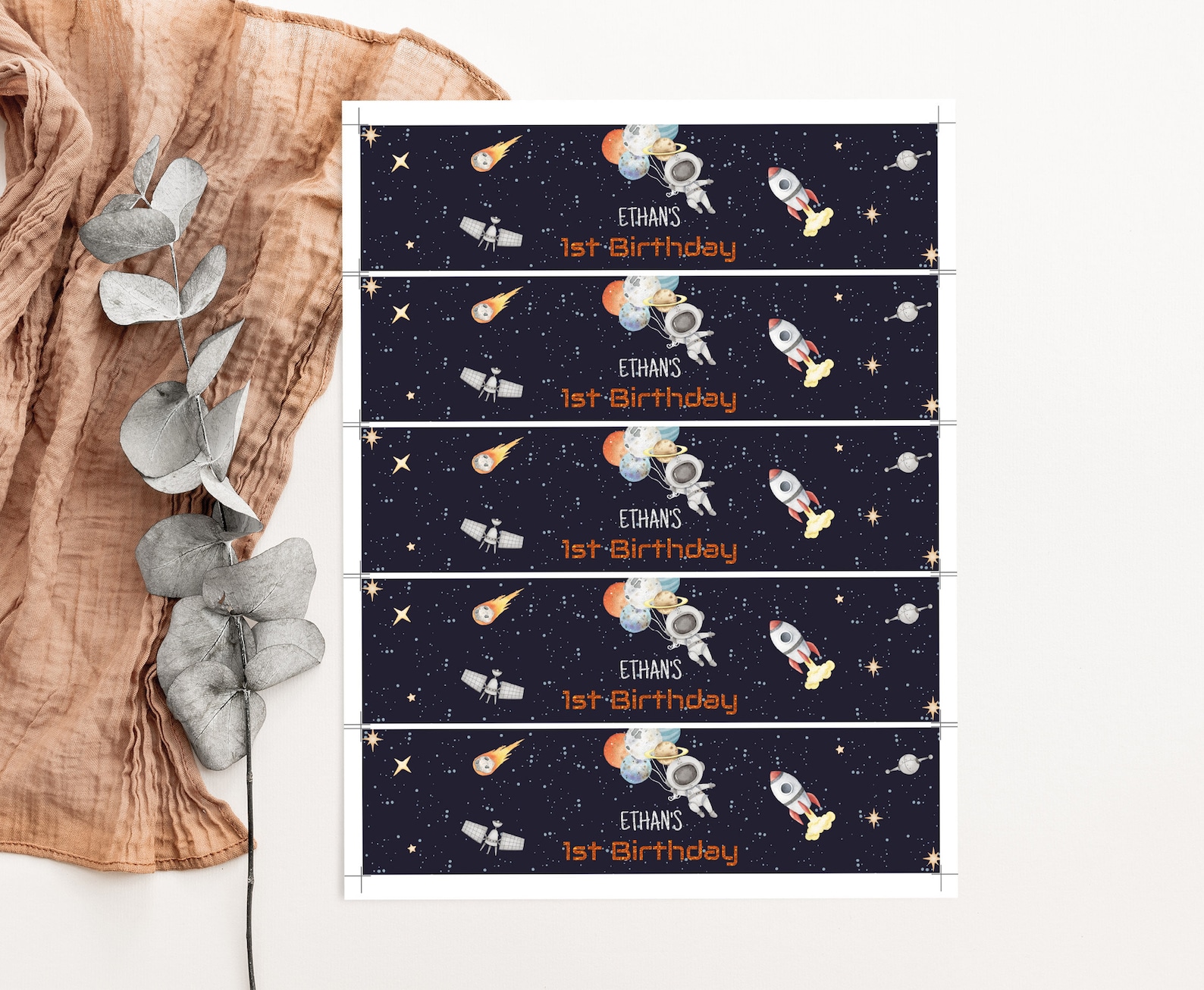 EDITABLE Space water bottle labels Outer Space Birthday | Etsy