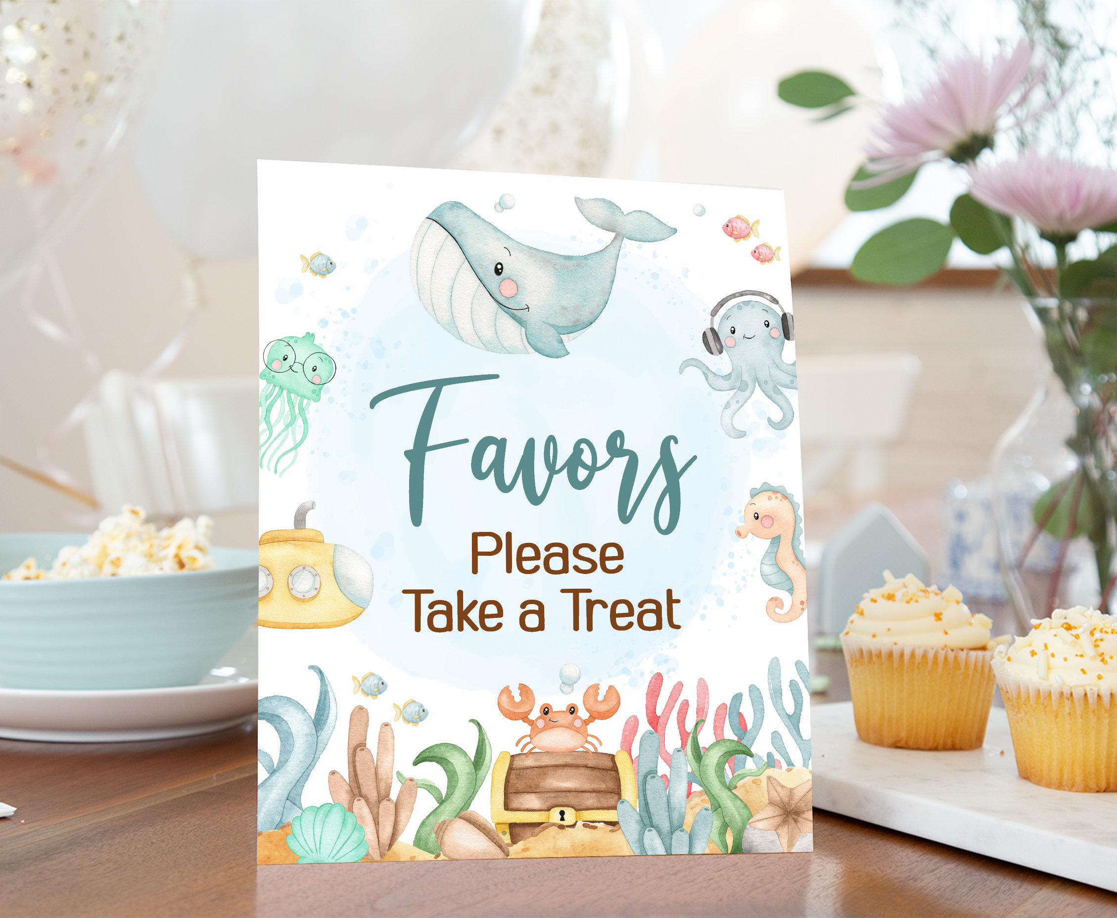 Under the Sea sign Ocean party decor Favors table sign Boy | Etsy