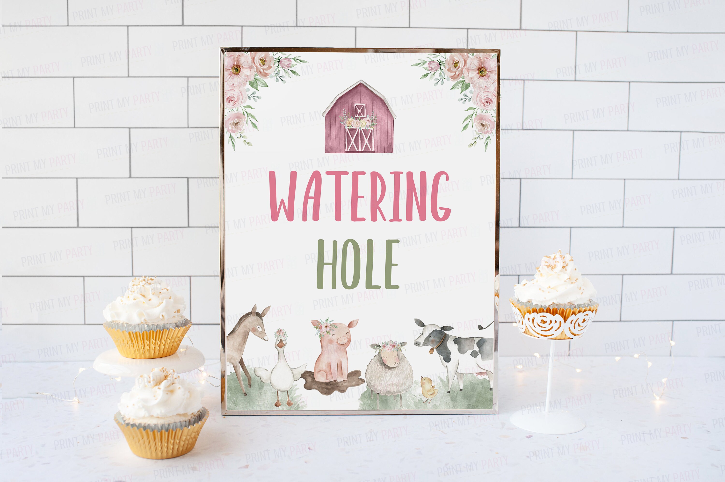 Watering Hole Sign Drinks Table Signs Girl Farm Birthday - Etsy
