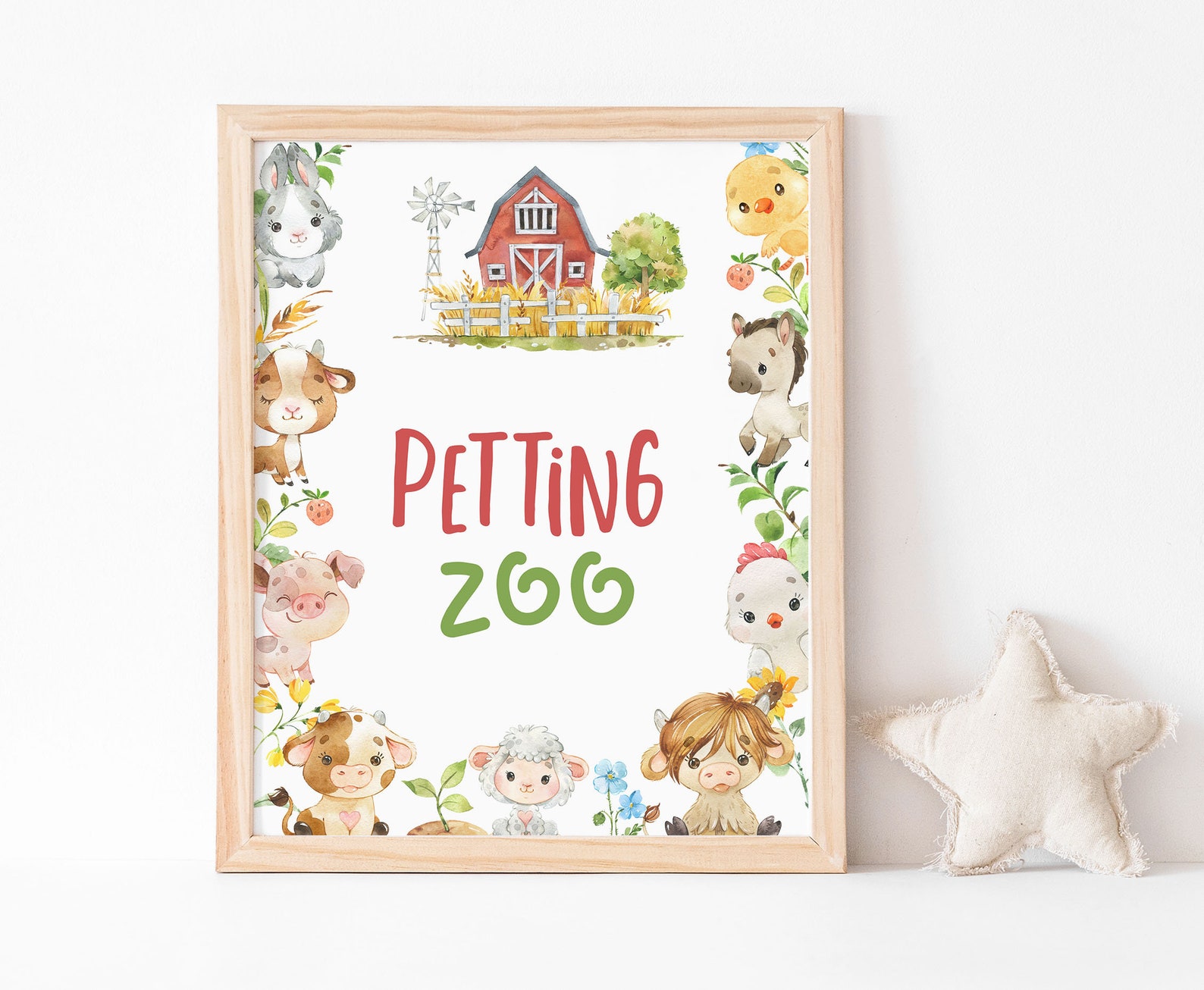Petting Zoo Sign Farm Party Decor Farm Table Sign Farm - Etsy