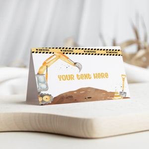 Construction Place Cards, Construction Birthday Decorations ...