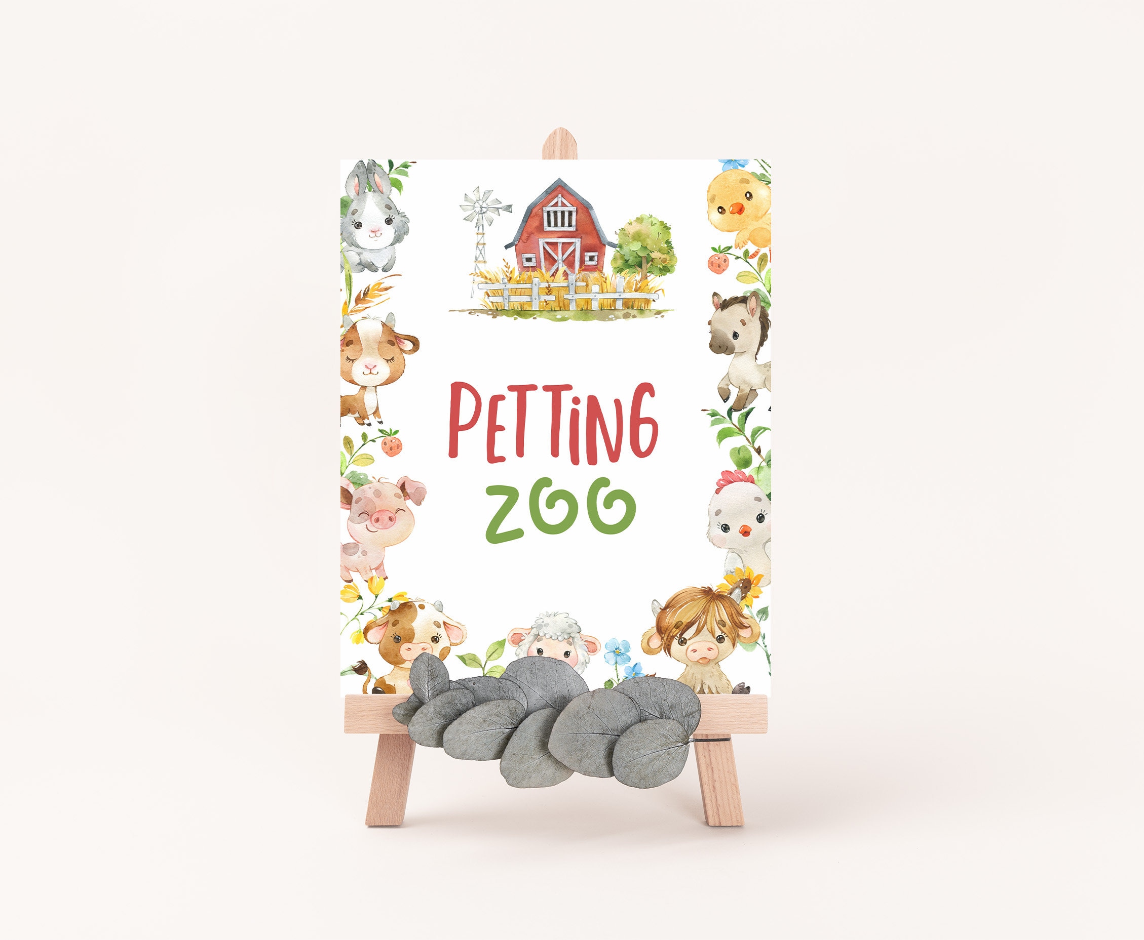 Petting Zoo Sign Farm Party Decor Farm Table Sign Farm - Etsy