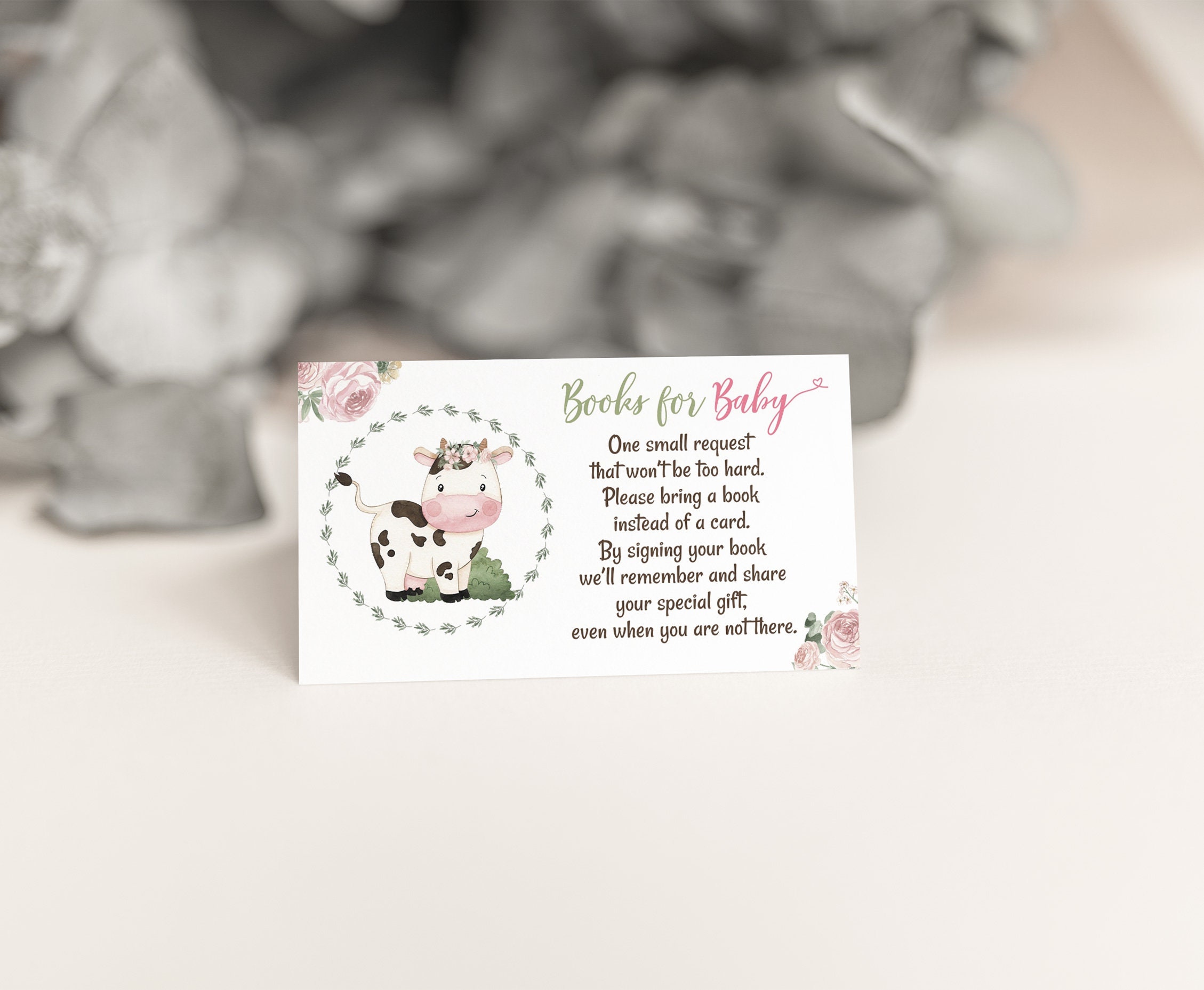 Cow Books for Baby Request Girl Farm Baby Shower Invitation - Etsy