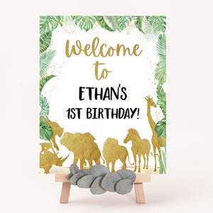 Safari Welcome Sign, Instant Download, Jungle Birthday Welcome, Safari ...