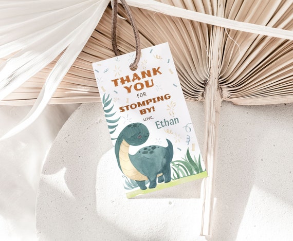 Dinosaur Thank You Tags, Editable Dinosaur favor Tags, Dinosaur ...