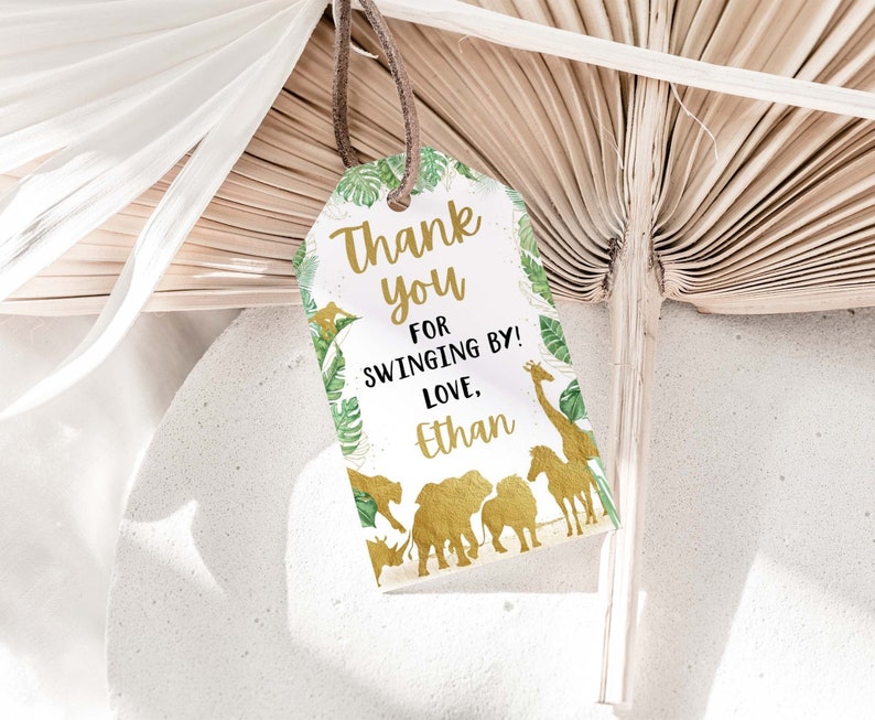 Editable Safari Party Printable, Safari Favor Tags, Jungle Birthday ...