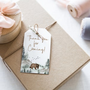 Bear Thank You Tags, Woodland Baby Shower Printables, Forest Birthday ...