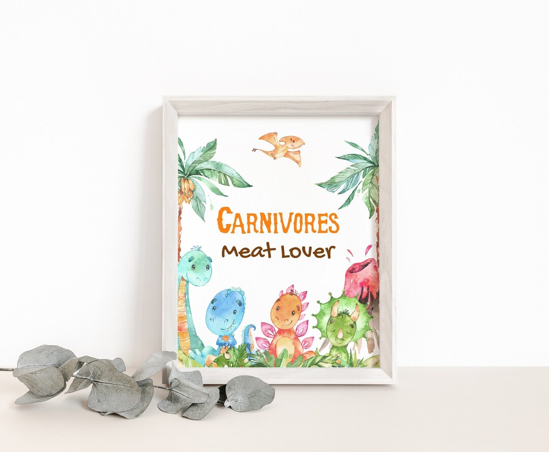 Carnivores Dinosaur Birthday Sign Dinosaur Party Decor Food - Etsy