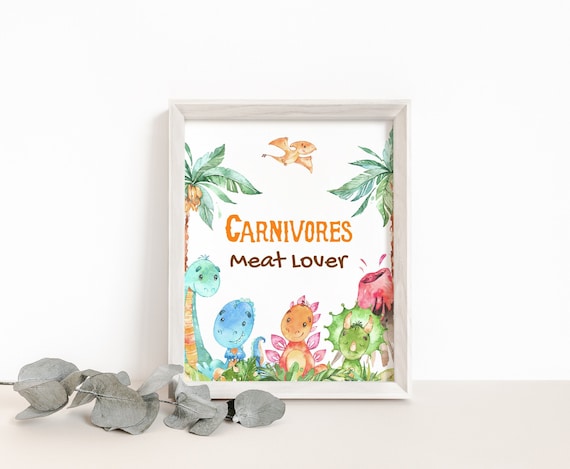 Carnivores Dinosaur Birthday sign, Dinosaur party decor, Food table ...