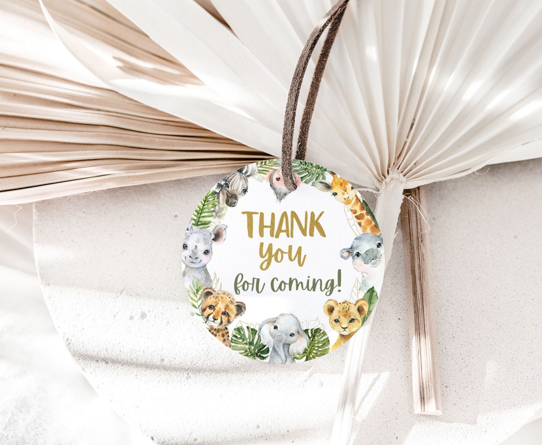 Safari Thank You Tags, Thank You for Coming Tags, Safari Party ...