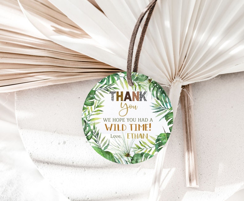 Editable Safari Thank You Tags Safari Birthday Decorations | Etsy