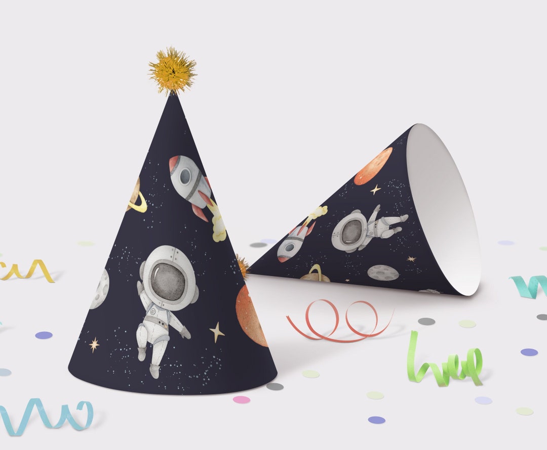 Space Party Hat, Astronaut Birthday Decorations Boy, Printable Kids ...