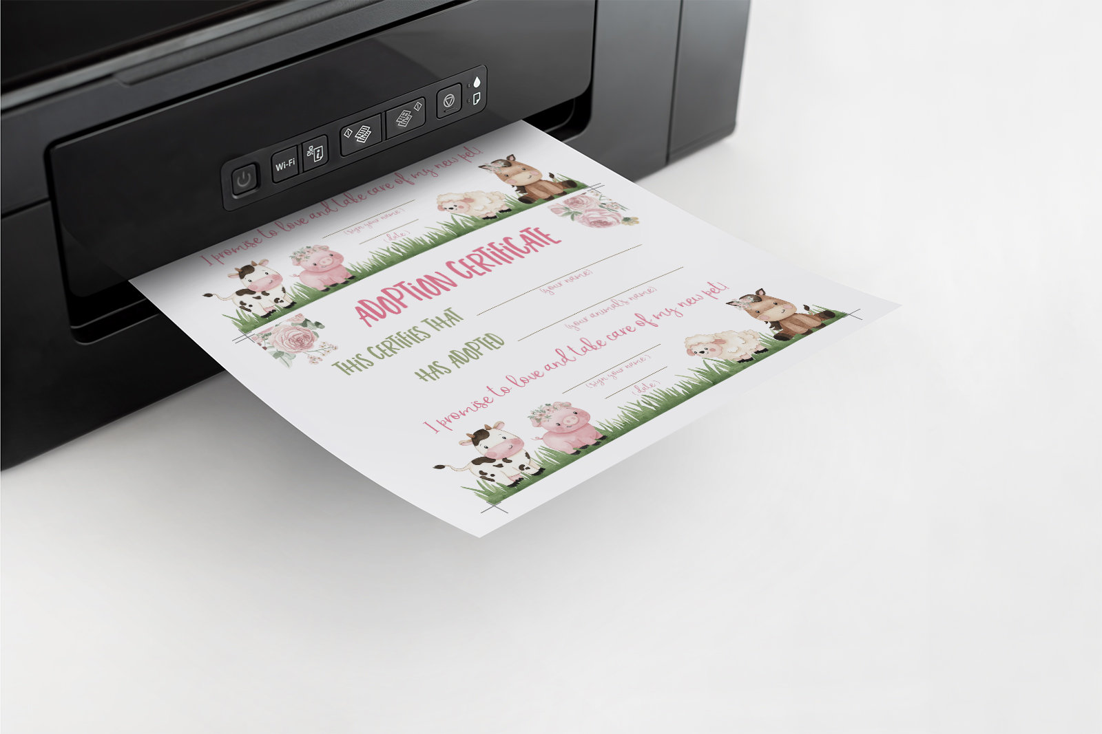 Girl Farm Adoption Certificate Adopt an Animal Pet Adoption - Etsy