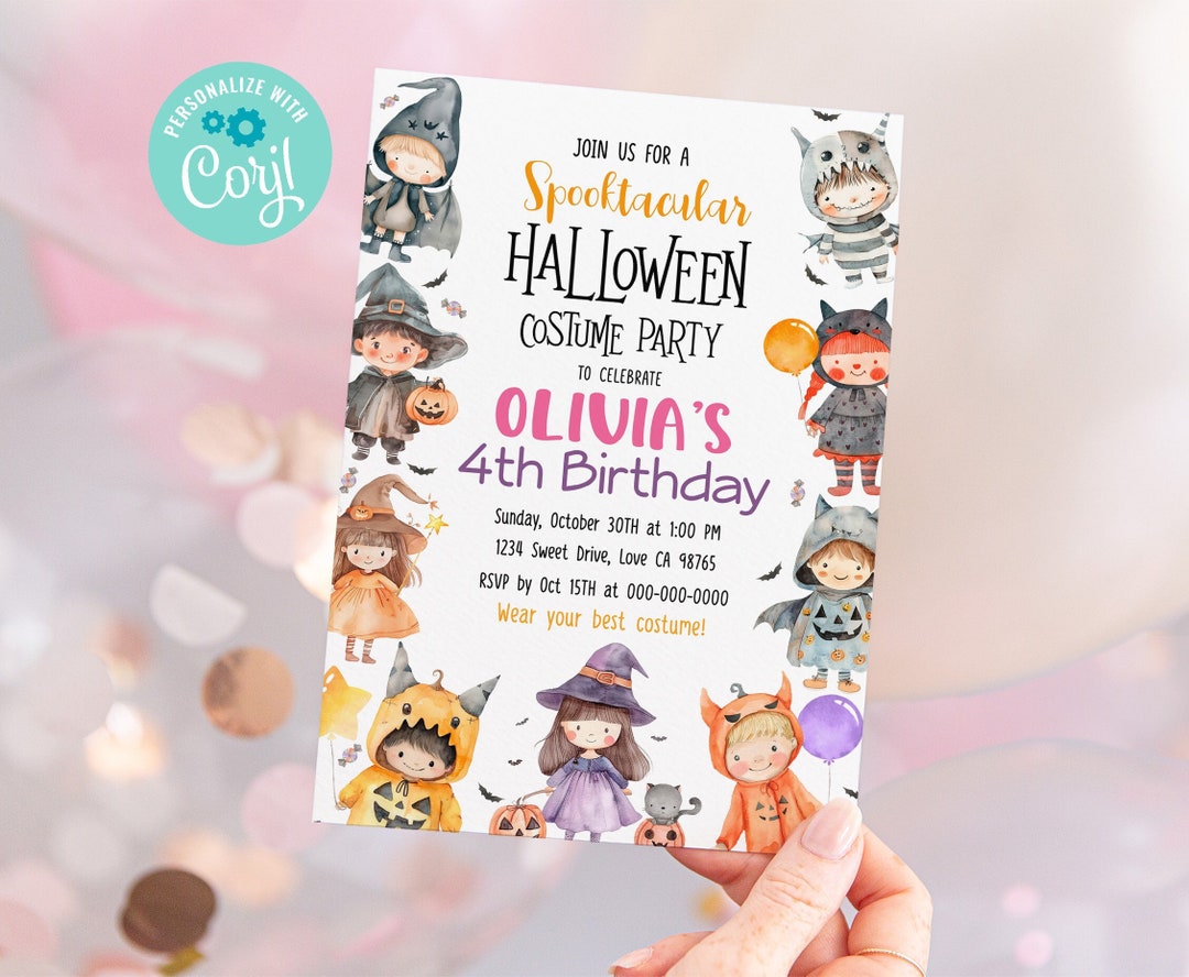 Editable Halloween Birthday Invitation, Spooktacular Birthday Party ...