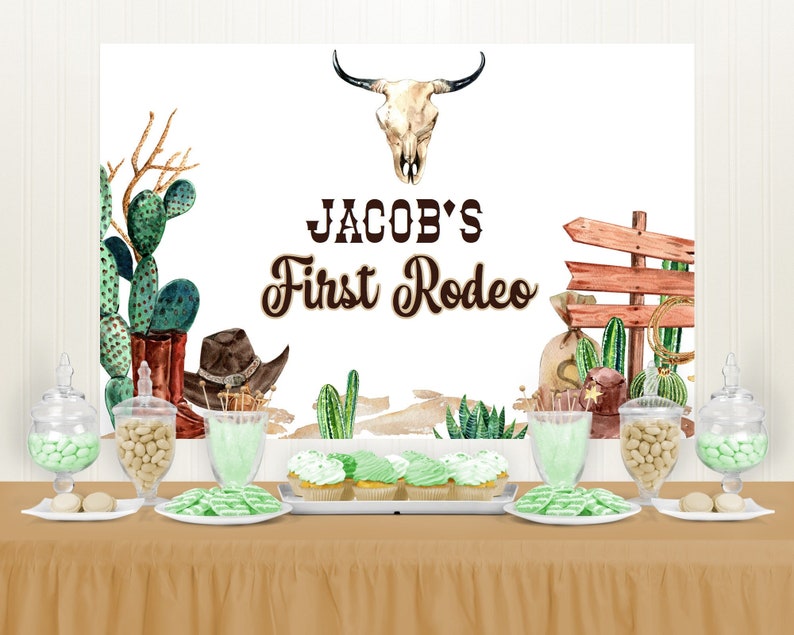 Rodeo Birthday Backdrop Digital Cowboy Birthday Party - Etsy