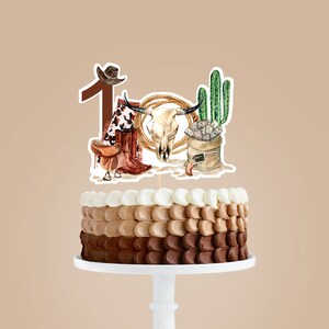 Rodeo 1st Birthday Cake Topper, First Rodeo Centerpiece, Wild West ...