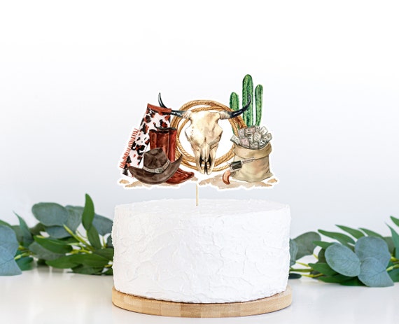 Rodeo cake topper, Cowboy Centerpiece, Rodeo party table decor, Rodeo ...