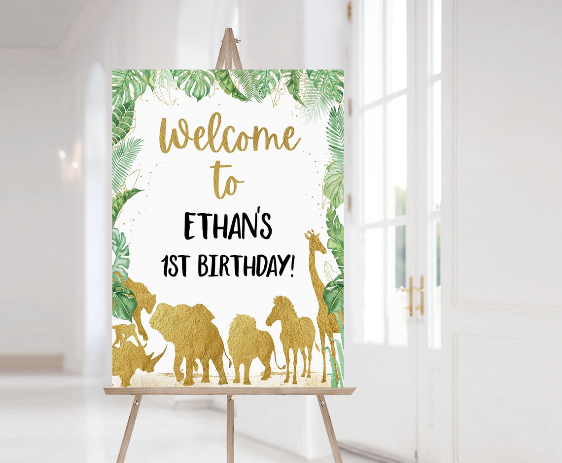 Safari Welcome Sign Instant Download Jungle Birthday - Etsy Canada
