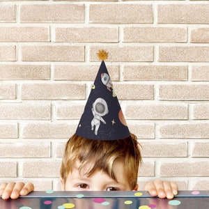 Space Party Hat, Astronaut Birthday Decorations Boy, Printable Kids ...