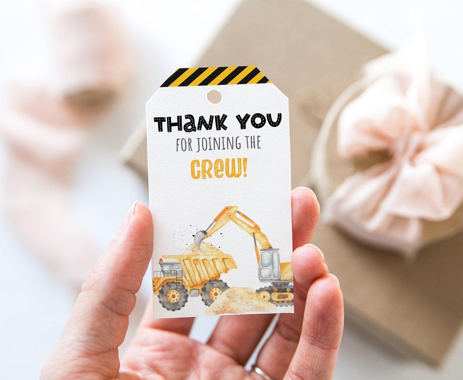 Construction Thank You Tags Construction Favor Tags Dump - Etsy