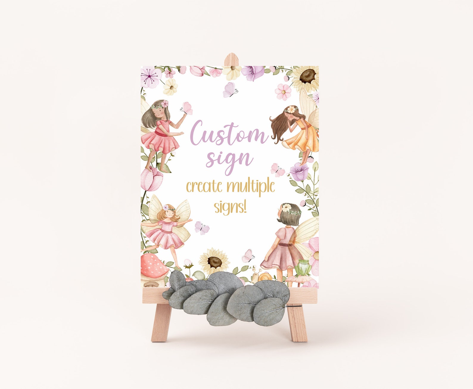Editable Fairy Table Sign Fairy Custom Sign Instant - Etsy