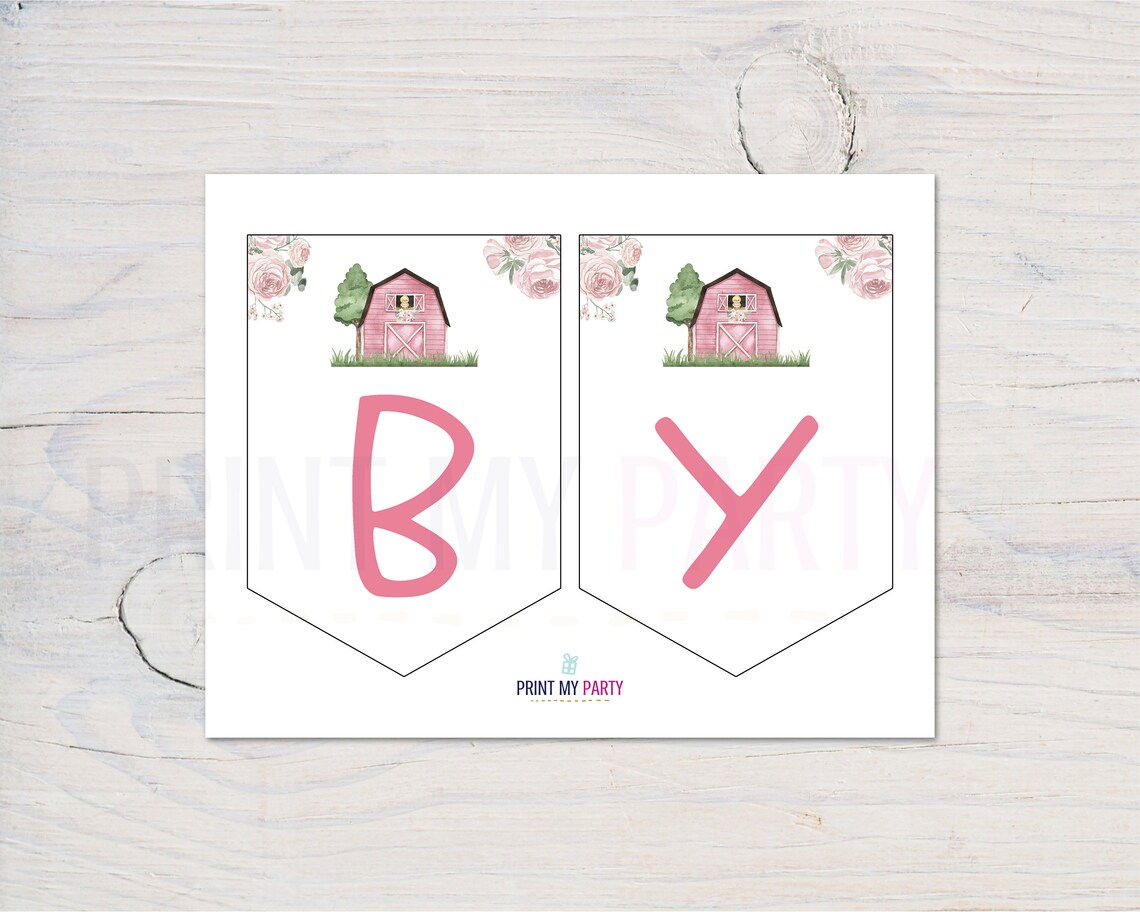 Girl Farm Welcome Baby Banner Floral Farm Animals Baby - Etsy