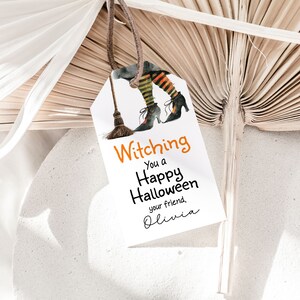 Editable Witching You a Happy Halloween Tags, Happy Halloween Gift Tags ...