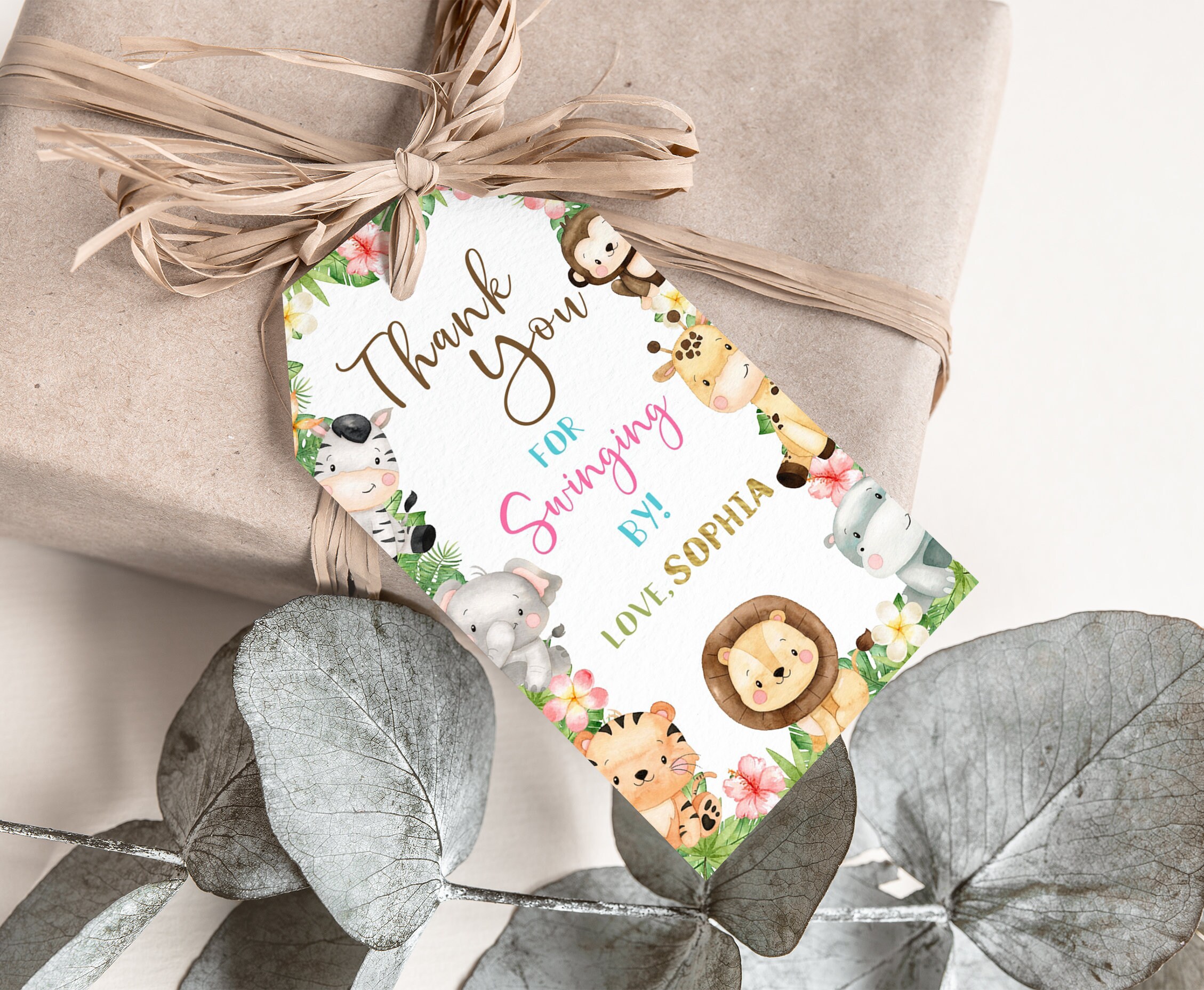 Safari Party Printable Safari favor Tags Jungle Birthday | Etsy