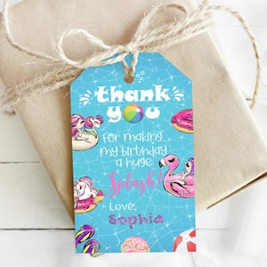 Pool Party Favor Tags, Summer Birthday Decorations, Splish Splashthank ...