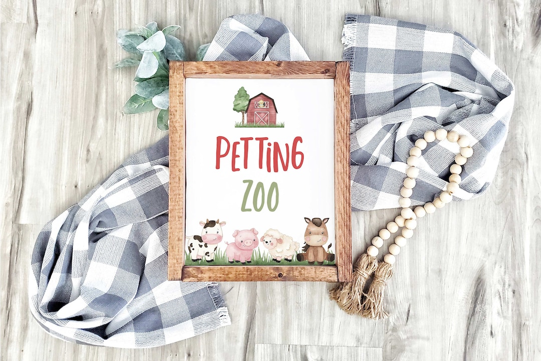 Petting Zoo Sign, Farm Animals Birthday Decoration, Farm Party Decor ...