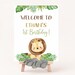 Lion Welcome Sign, Instant Download, Safari Birthday Welcome, Jungle ...