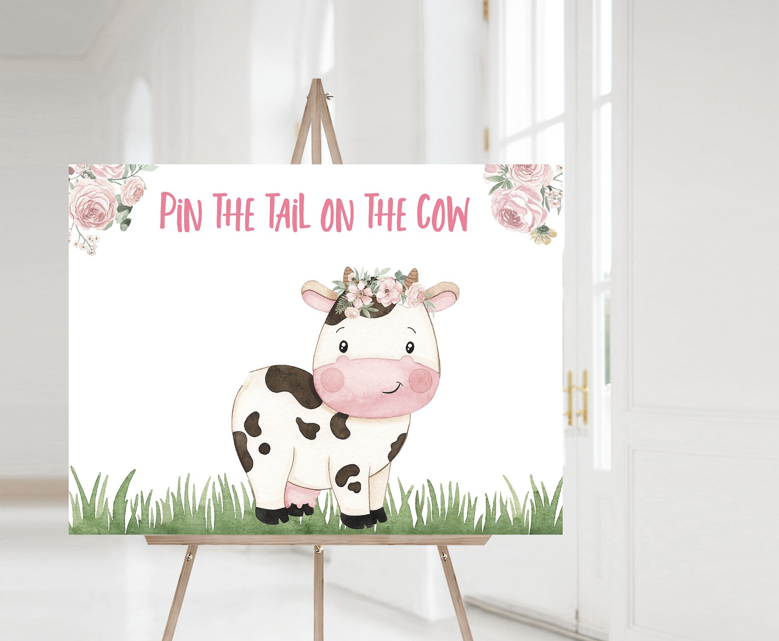 Pin the Tail on the Cow, Instant Download, Girl Farm Birthday ...