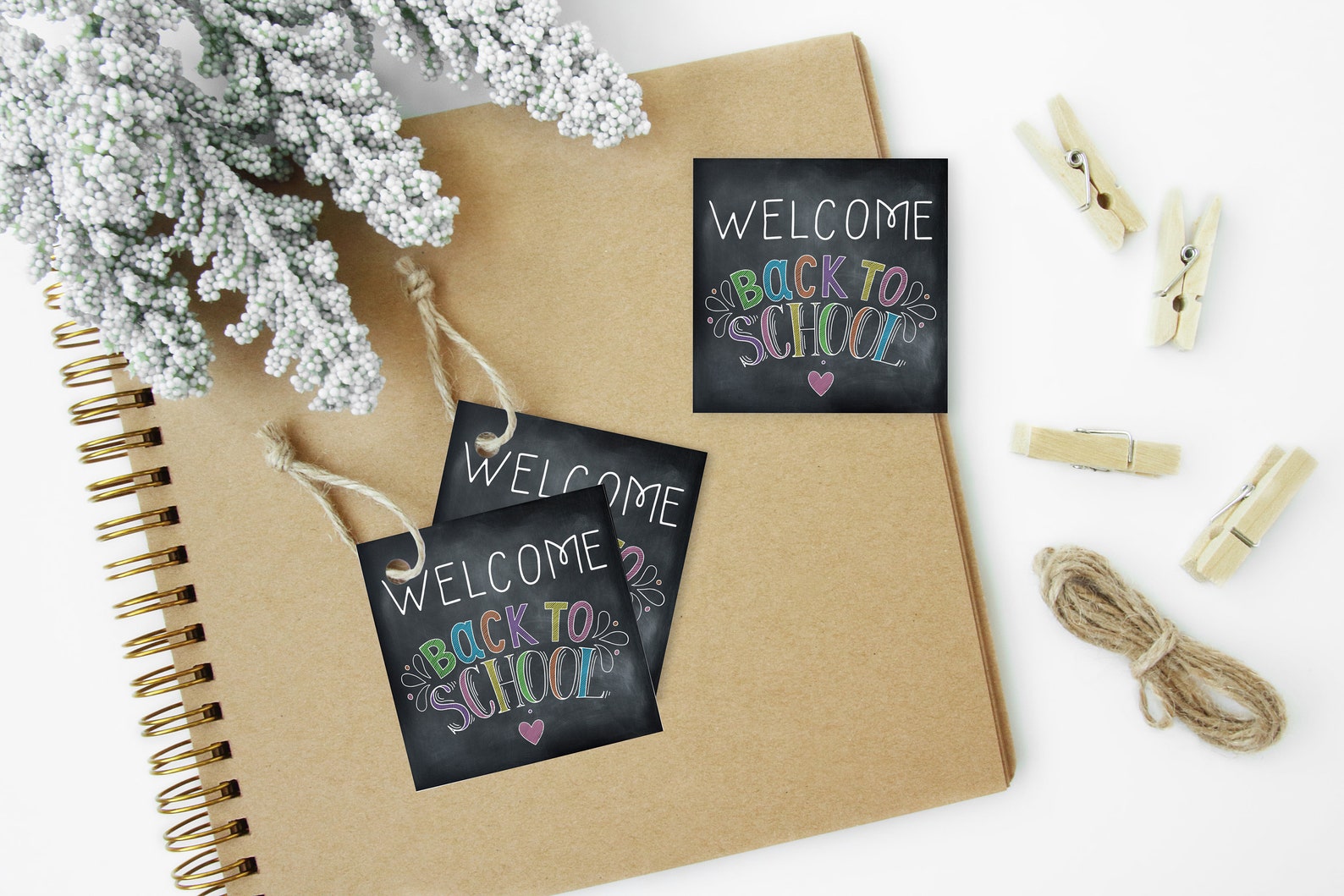 Welcome Back to School Square Tags Printable Square - Etsy