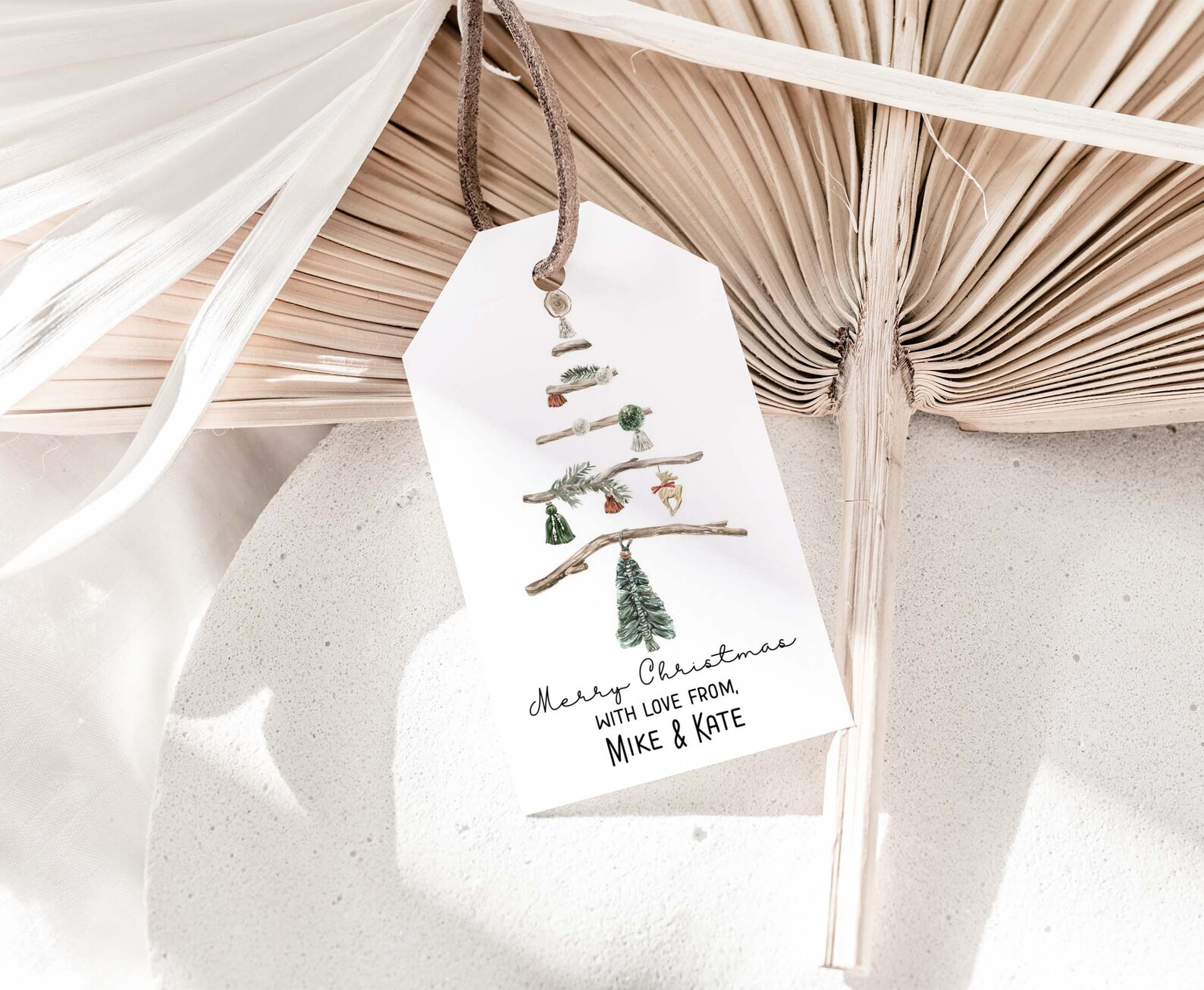 Pine Tree Gif Tags Merry Christmas Tags Editable Christmas | Etsy