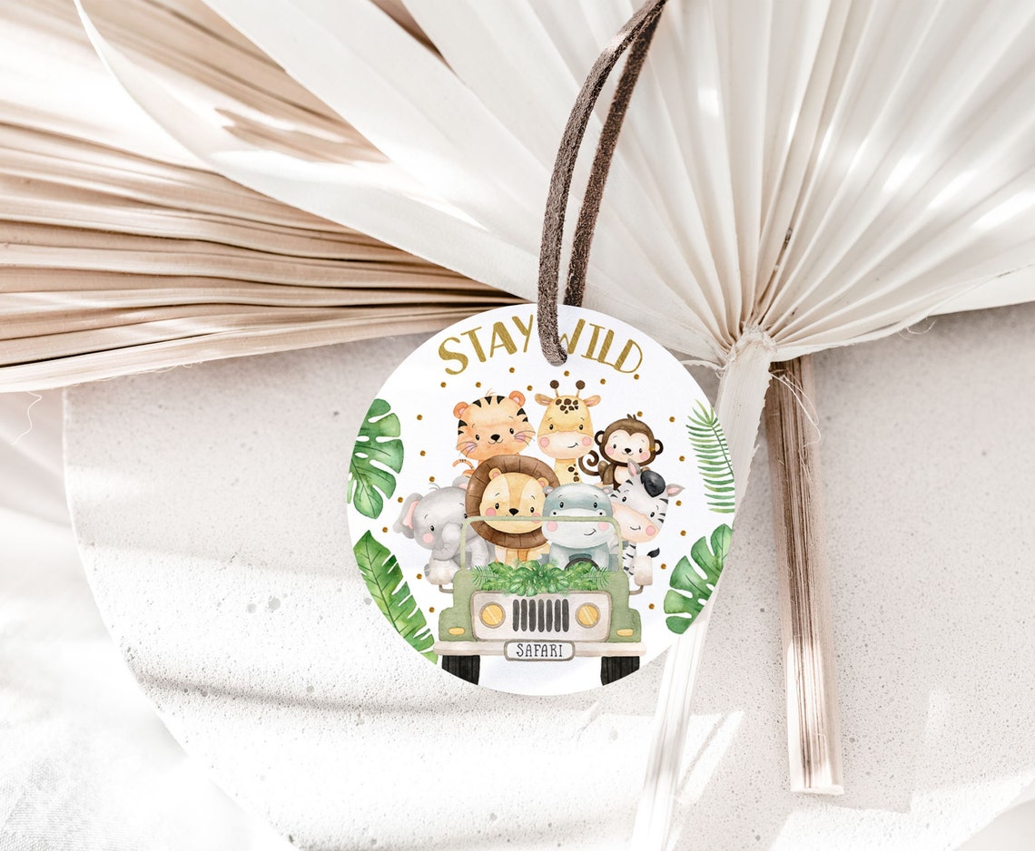 Safari Round Tags, Safari Party Decorations, Safari Gift Tags, Jungle ...