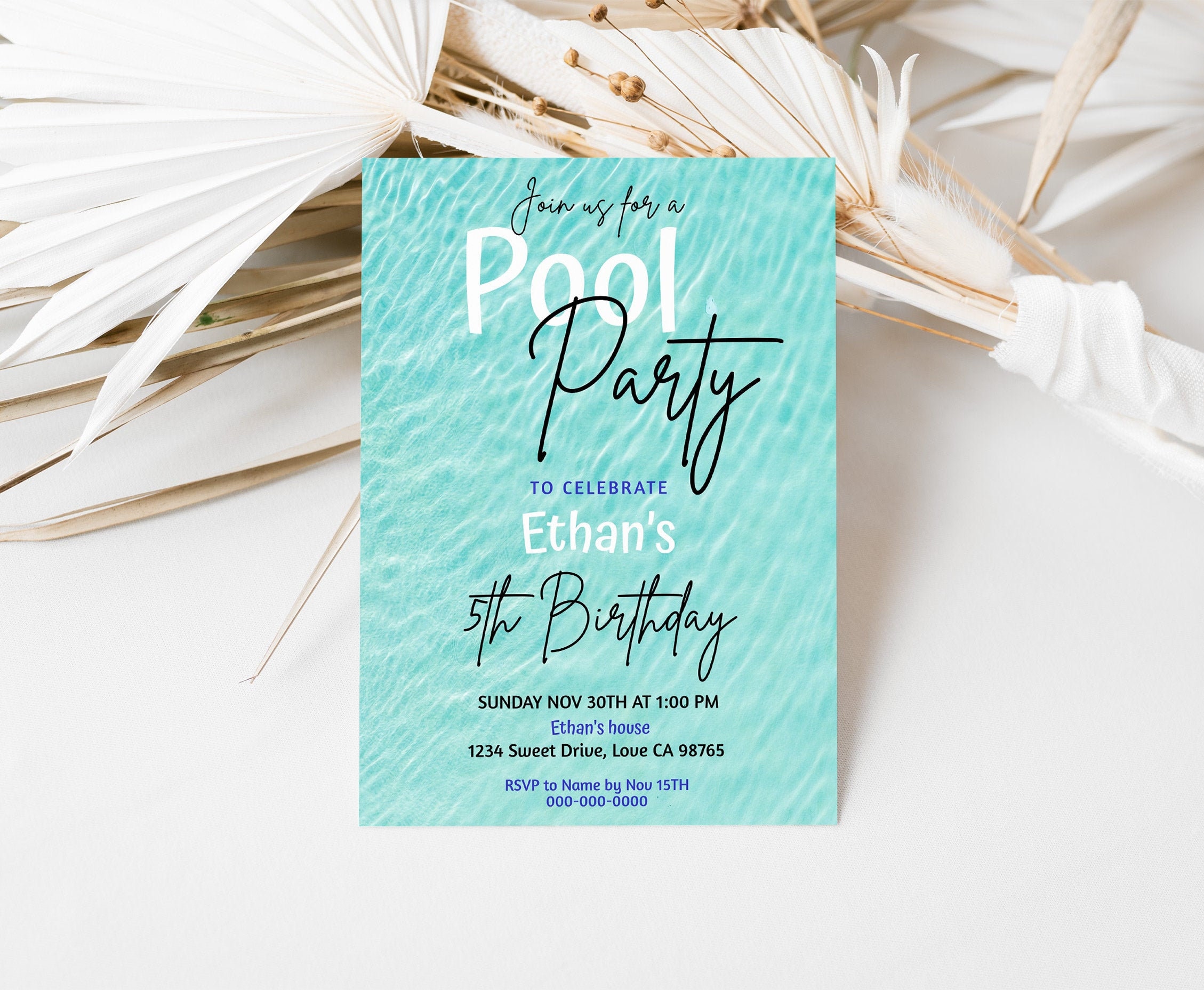 Pool Party Invitation Summer Birthday Invite Adult Pool - Etsy UK