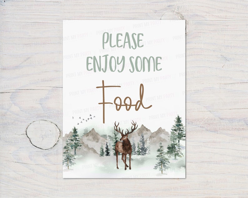 Please Enjoy Some Food Sign Forest Animals Birthday Signs - Etsy