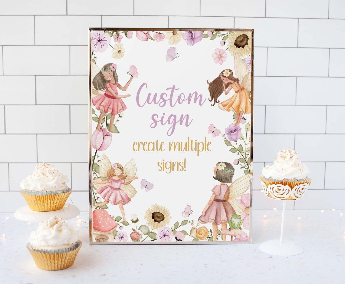 Editable Fairy Table Sign Fairy Custom Sign Instant - Etsy