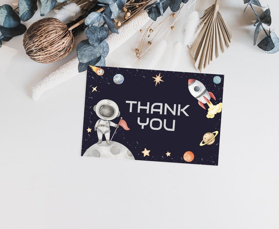 Space thank you cards, Digital download flat 4x6 card, Outer Space ...