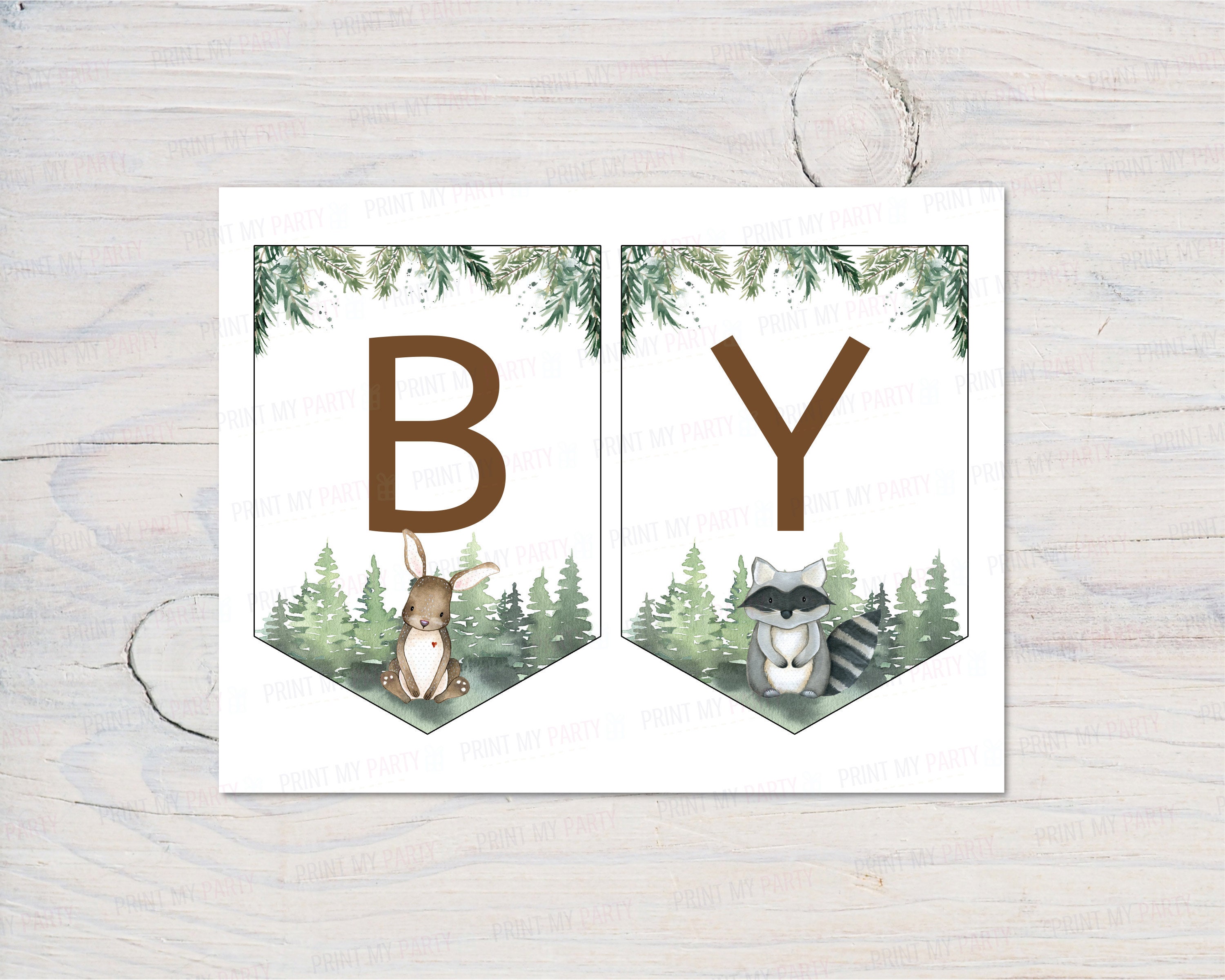 Woodland Baby Shower Banner Forest Animals Baby Shower | Etsy
