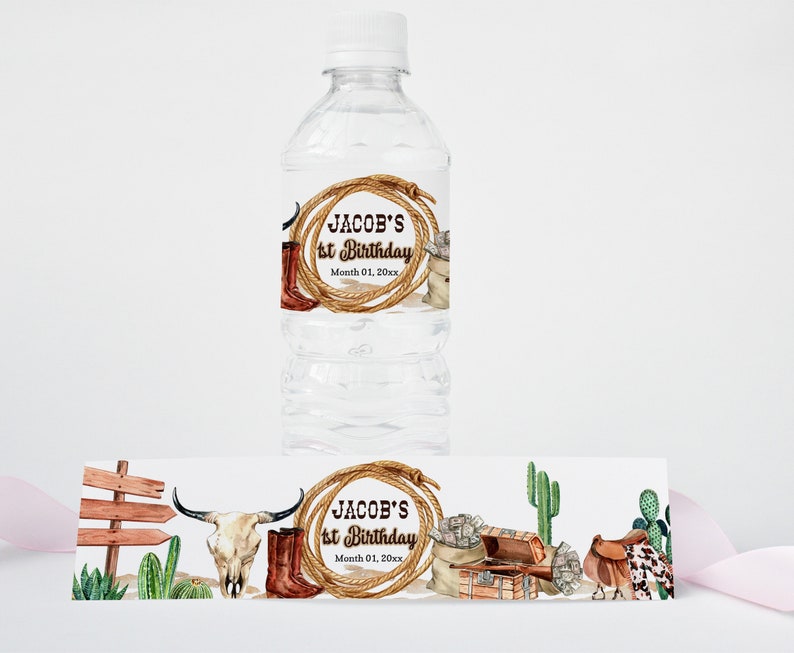 EDITABLE Rodeo Water Bottle Labels Cowboy Party Printable - Etsy