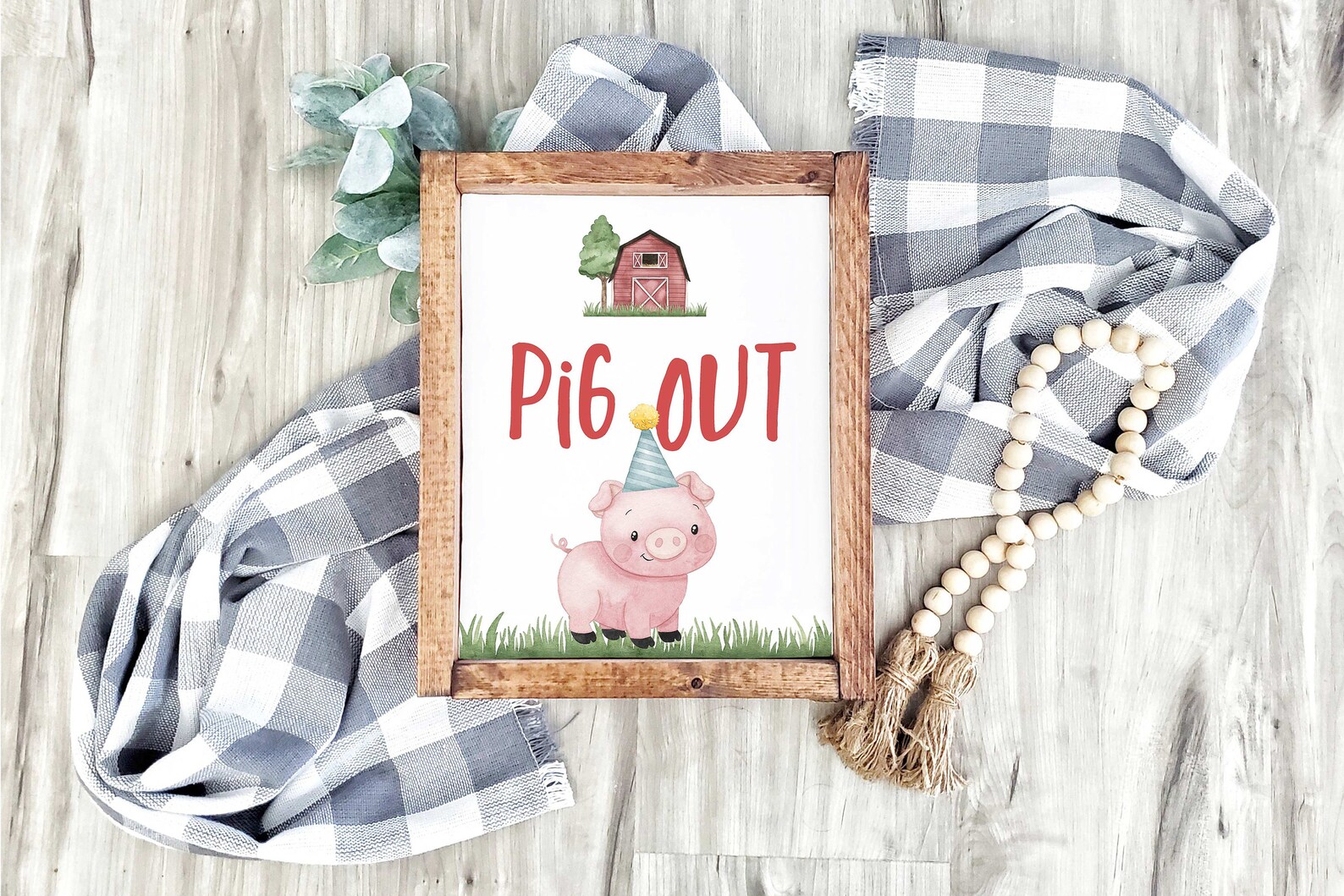 Pig Out Sign Farm Pig Sign Farm Animals Birthday Decoration | Etsy