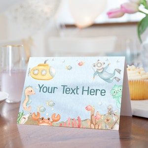 Under the Sea Place Cards, Ocean Birthday Decorations, Sea Baby Shower ...