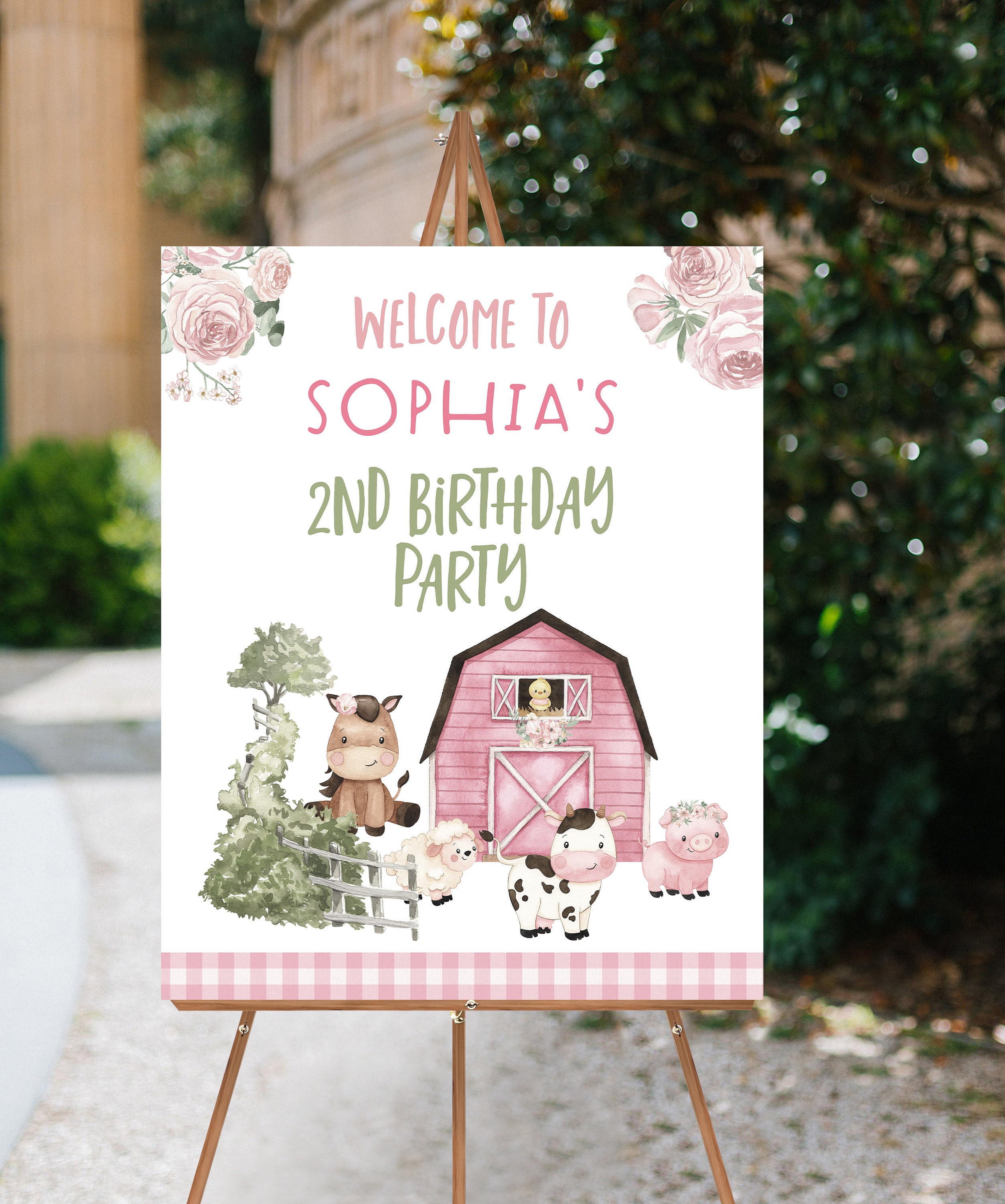 Editable Farm Welcome Sign Girl Instant Download Floral Farm - Etsy