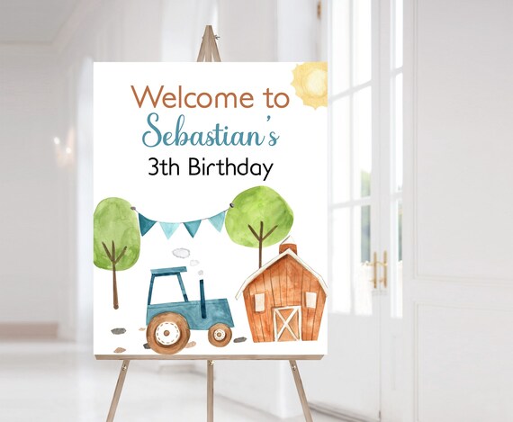 Tractor Welcome Sign Farm Welcome Sign Barndyard Bash Party - Etsy