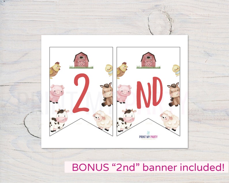 Farm Birthday Banner Boy, Farm Happy Birthday Banner, Farm Animals ...