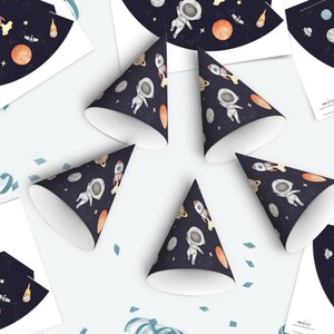 Space Party Hat, Astronaut Birthday Decorations Boy, Printable Kids ...