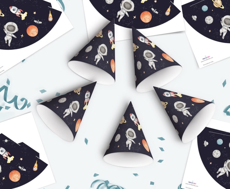Space Party Hat Astronaut Birthday Decorations Boy Printable - Etsy