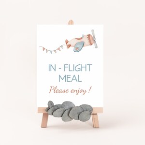 Airplane Meal Sign, Aviator Table Signs, Airplane Birthday Decorations ...
