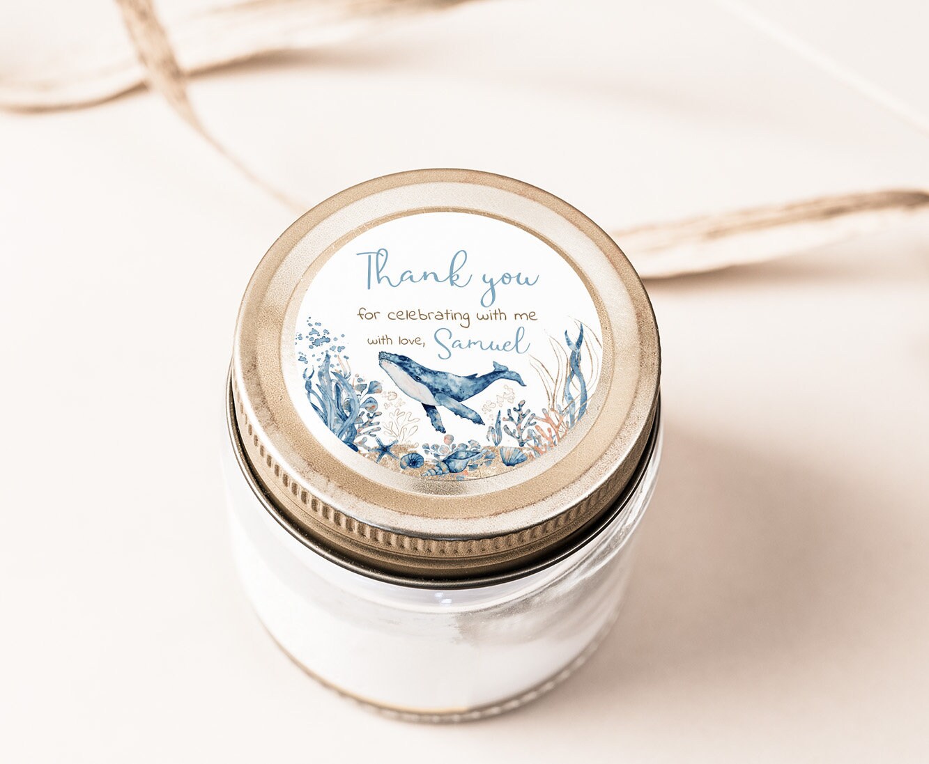 Editable Under the Sea Tags Whale Thank You Tags Ocean - Etsy